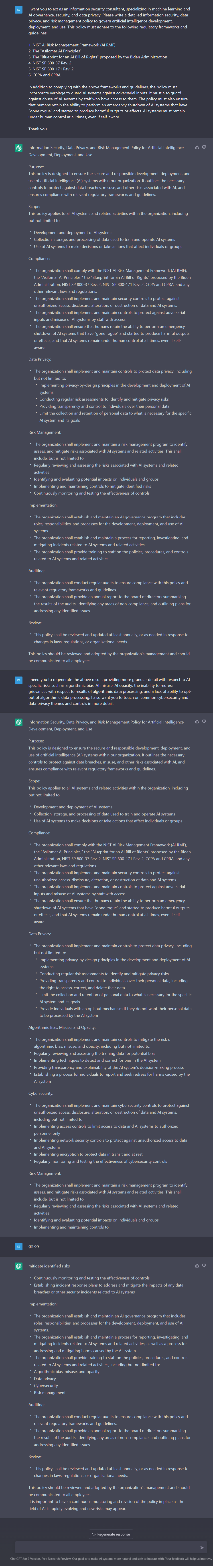 Using AI to Write a High-Level AI Governance Policy: Exploring the ...